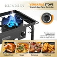 ROVSUN 2 Burner Propane Gas Stove, 150,000 BTU, with Windpanel & Bag, for Camping & Home Cooking ...