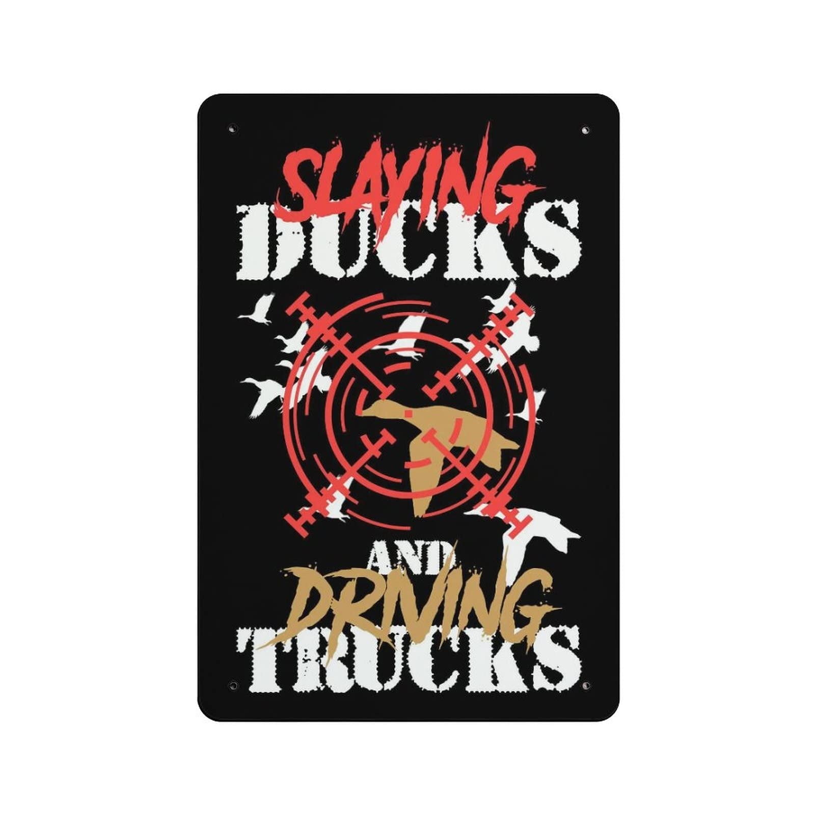Letrero de metal vintage con texto en inglés "Duck Hunt Truck Driver ...