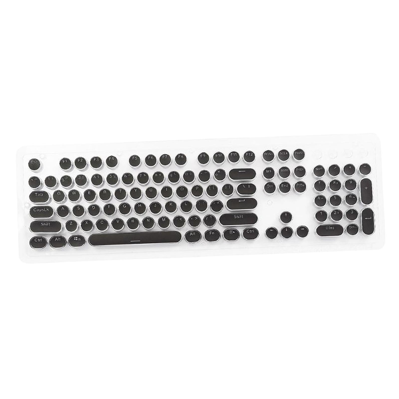 Round Keycap Full 108 Key Set Gaming Keyboard Retro Punk Typewriter ...