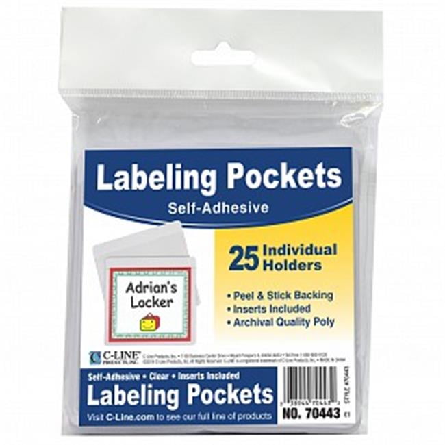 C-Line Products Self-Adhesive Labeling Pockets, Clear - Walmart.com