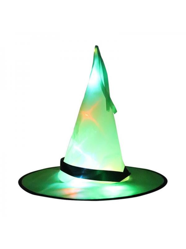 Halloween LED Light Up Witch Hat Glowing Witches Caps Props Hanging ...