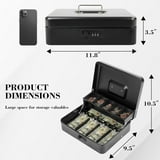 WeluvFit Cash Box Metal Money Box with Combination Lock and Money Tray ...