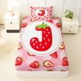 Feelyou Cute Cartoon Monogrammed J Twin Sheets for Girls, Pink Red ...