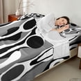 Manfei Minimalism Abstract Bed Sheets, Gray Black Aesthetic Fuul Size ...