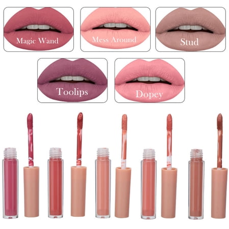 Lip Gloss Lip Makeup TEAYASON 5Pcs Mini Long Lasting Matte Lipstick Lip ...