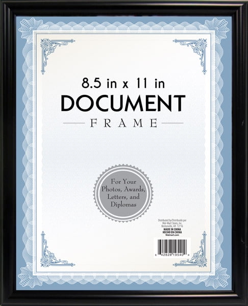 Mainstays Thin Rounded 8.5x11 Black Document Picture Frame - Walmart.com