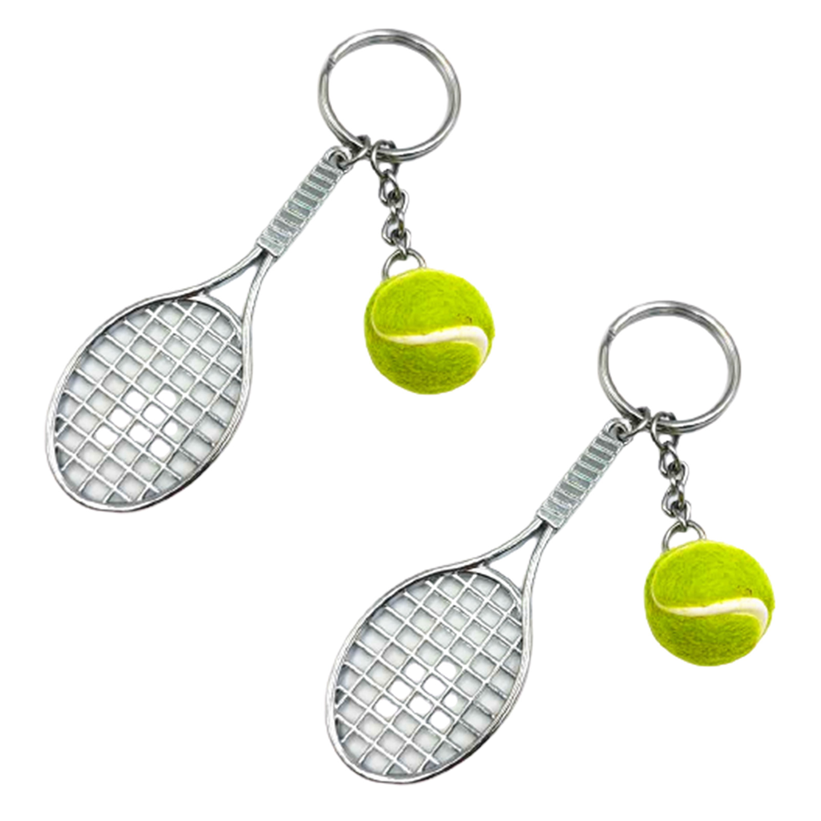 SPRING PARK 2Pcs Mini Tennis Car Keyring Ball Truck Keychain PVC Key ...