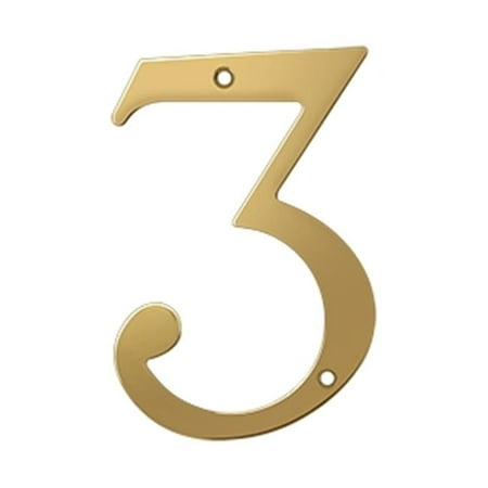 Deltana RN6-3 6 in. House Numbers- Lifetime Brass - Solid Brass ...