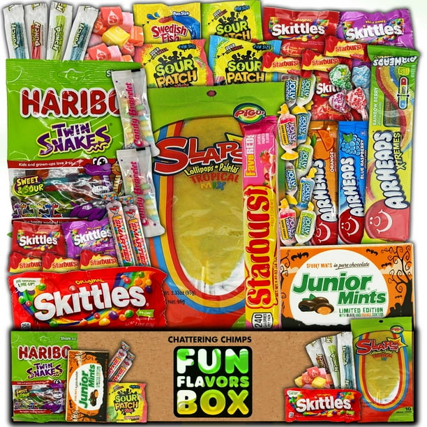 Fun Flavors Box Candy Gift Box 60 Count Sweet Treats Snack Care Package ...