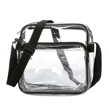 DALIX Clear Transparent Shopping Bag Security Work Tote (Zippered) in ...