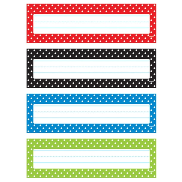 Trend Enterprises Trend Polka Dots Desk Toppers Name Plates 2.88"" x 9. ...