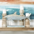 5" x 12" Light Blue Polystone Textured Ombre Shark Sculpture with Stand ...