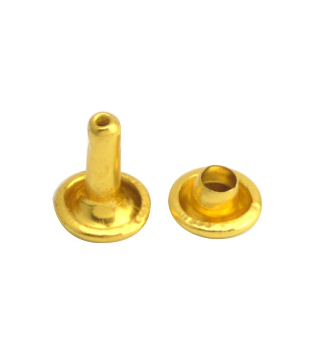 Fenggtonqii Golden Double Cap Leather Rivets Tubular Metal Studs Cap ...