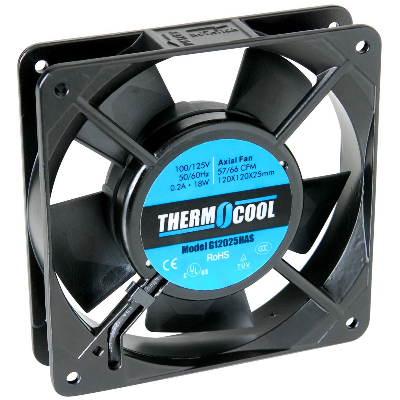 Thermocool 110 VAC Muffin Cooling Fan 120 x 25mm Sleeve Bearing 57 CFM ...