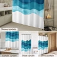 Bathroom Shower Curtain Abstract Gradient Ocean Water Ripple Waterproof ...