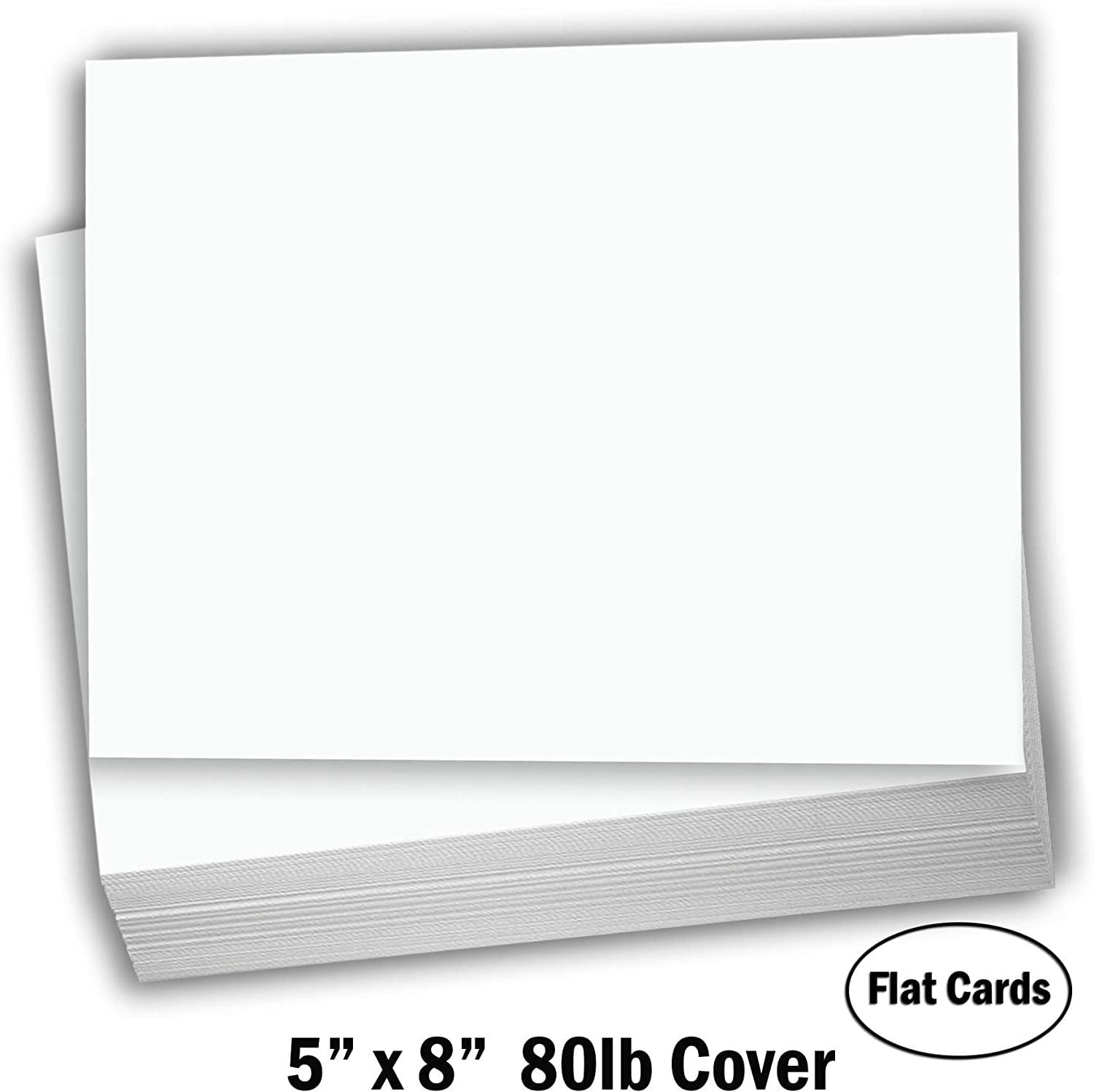 Hamilco Blank Index Cards 5 x 8 Card Stock 80lb Cover White Cardstock ...