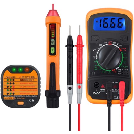 Electrical Test Kit with Mini Digital Multimeter + 12V to 1000V AC Non ...