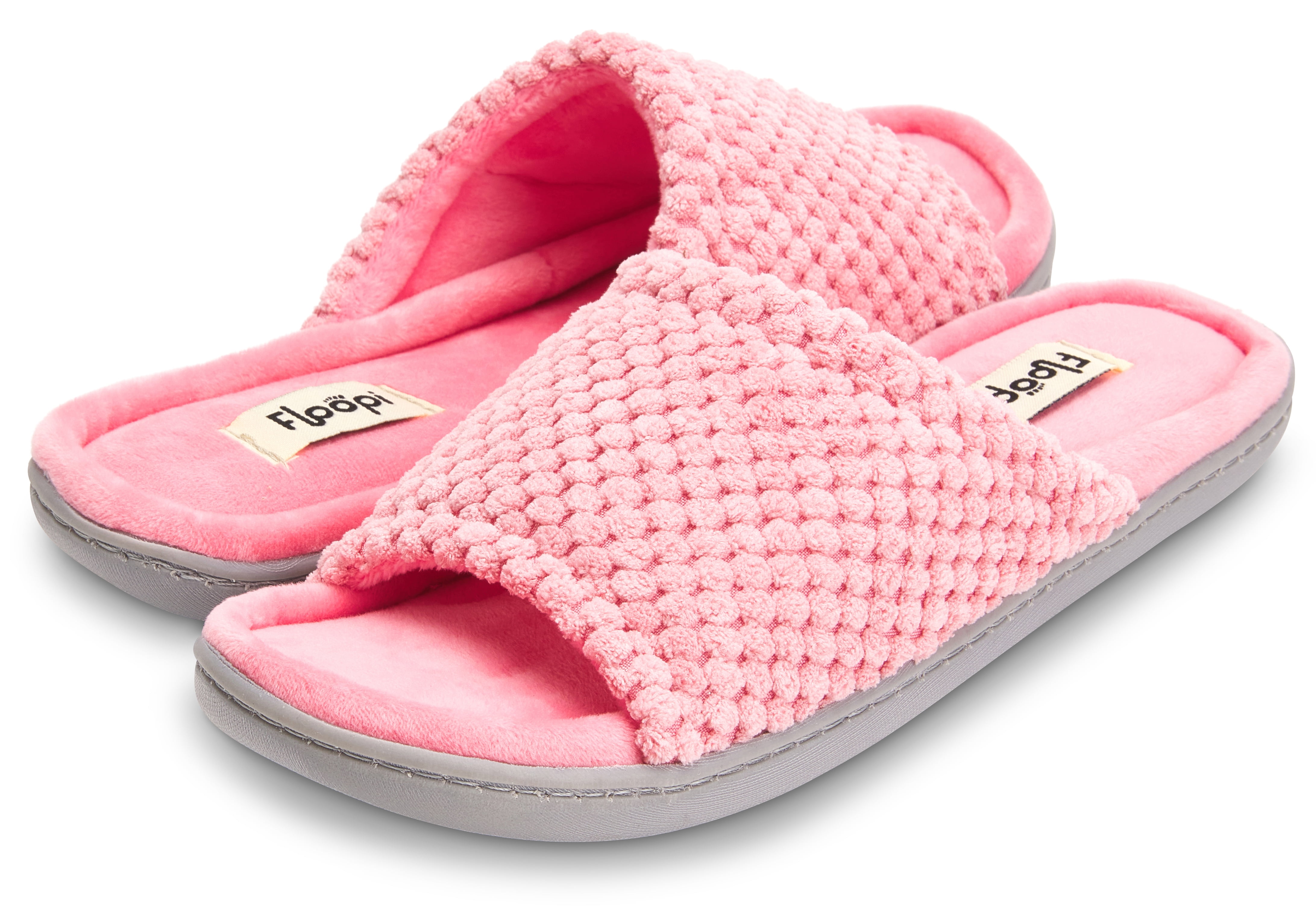 Floopi Women's Popcorn Slide Slipper W/Velour Insole Open Toe Slipper W ...