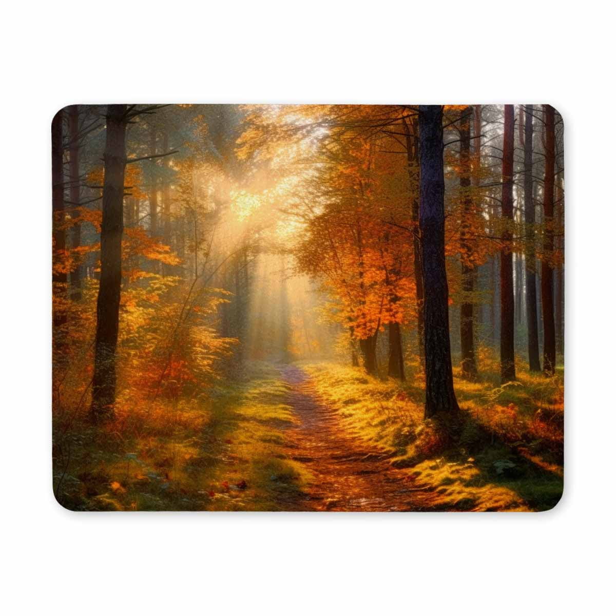Mouse Pad, Sunshine in Forest Landscape Mouse Pad Rectangle Custom ...