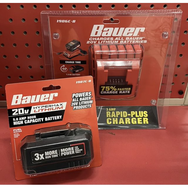 Bauer Kit 20V Fast Lithium-Ion Charger and High-Capacity 5Ah BAUER ...