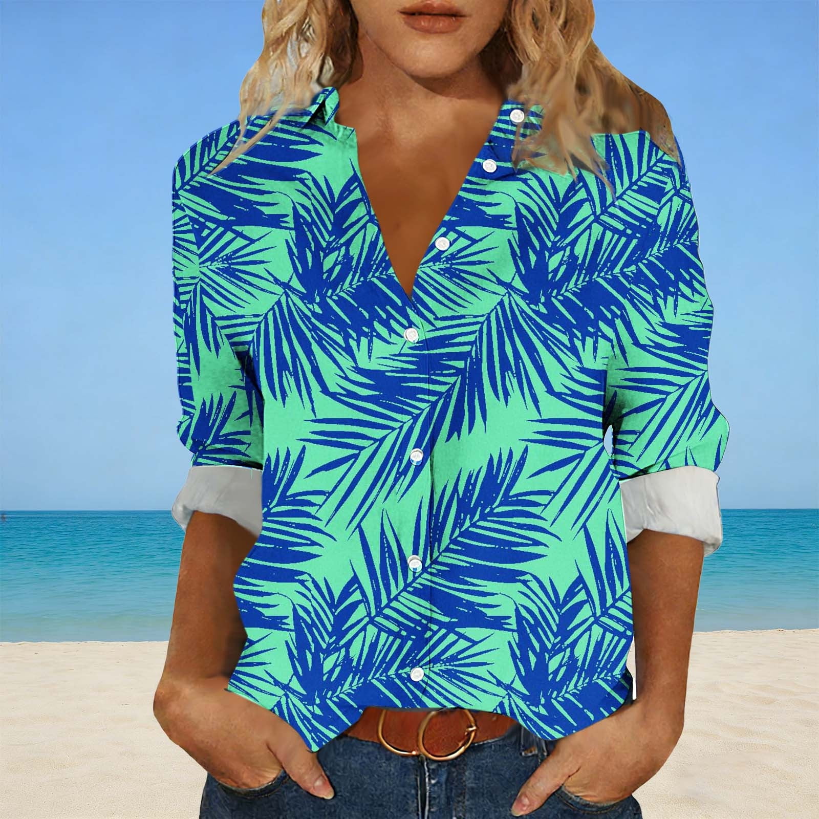 Click here for Roncen Womens Hawaiian Shirts Long Sleeve Button D... prices