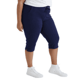 Hanes Just My Size Women's Plus Size French Terry Capris, Navy 5X ...