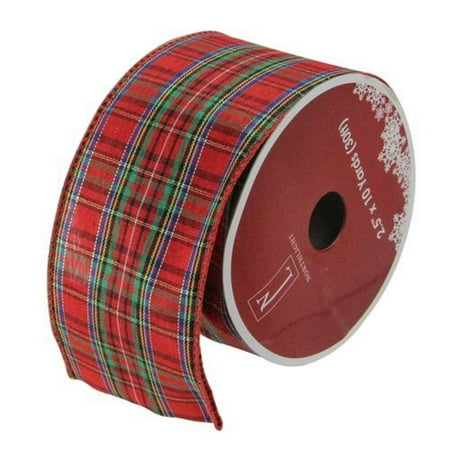 Red and Blue Plaid Wired Christmas Craft Ribbon 2.5" x 10 Yards ...