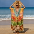 19-color rayon beach cover-up, bohemian beach dress, plus-size dress ...