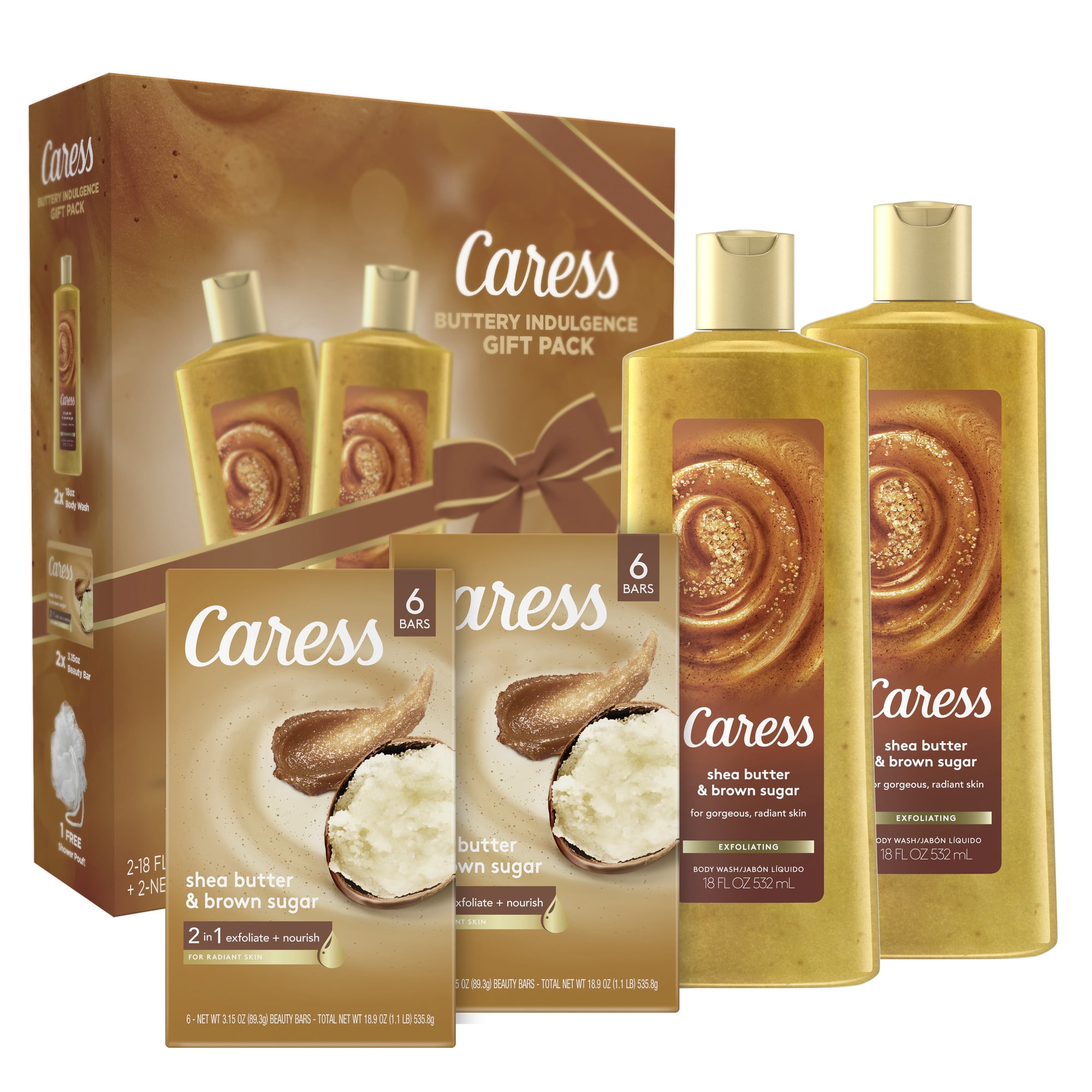 ($12 Value) Caress Buttery Indulgence Holiday Gift Set (Body Wash x 2 ...