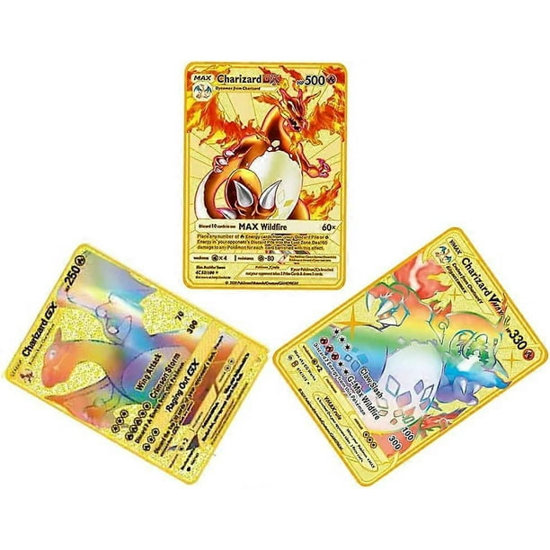 Charizard Metal Card Plated Cards Rainbow Gold Card Golden Vmax Dx Gx ...
