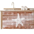 Brown Red Nautical Starfish Cabinet Curtains 32" W x 55" L Coastal ...