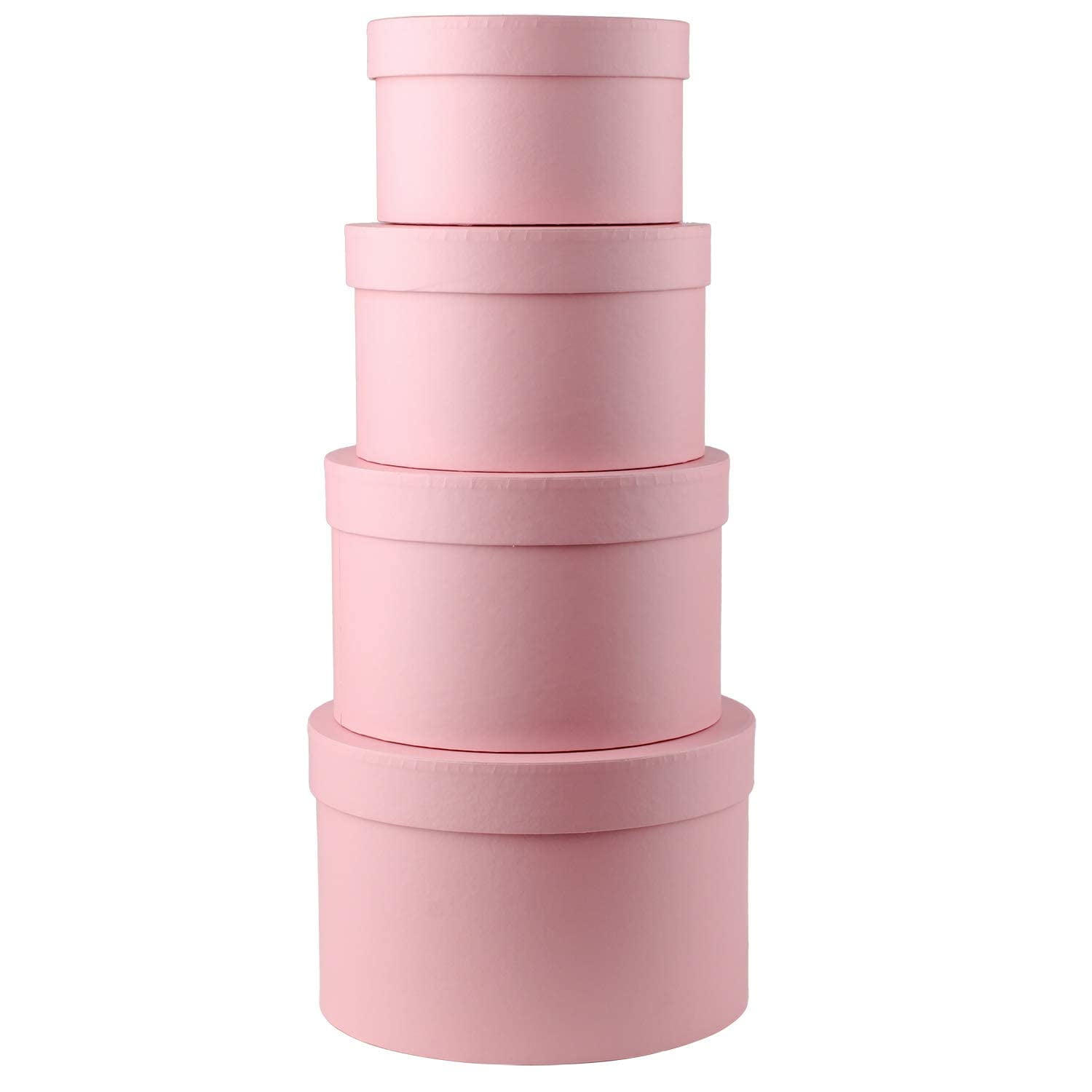 Round Gift Boxes With Lids Set Of 4 Pink Gift Box Assorted Sizes ...