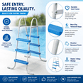 Alvantor 42in 3-Step Above Ground Pool Ladder, Iron Frame with Non-Slip ...