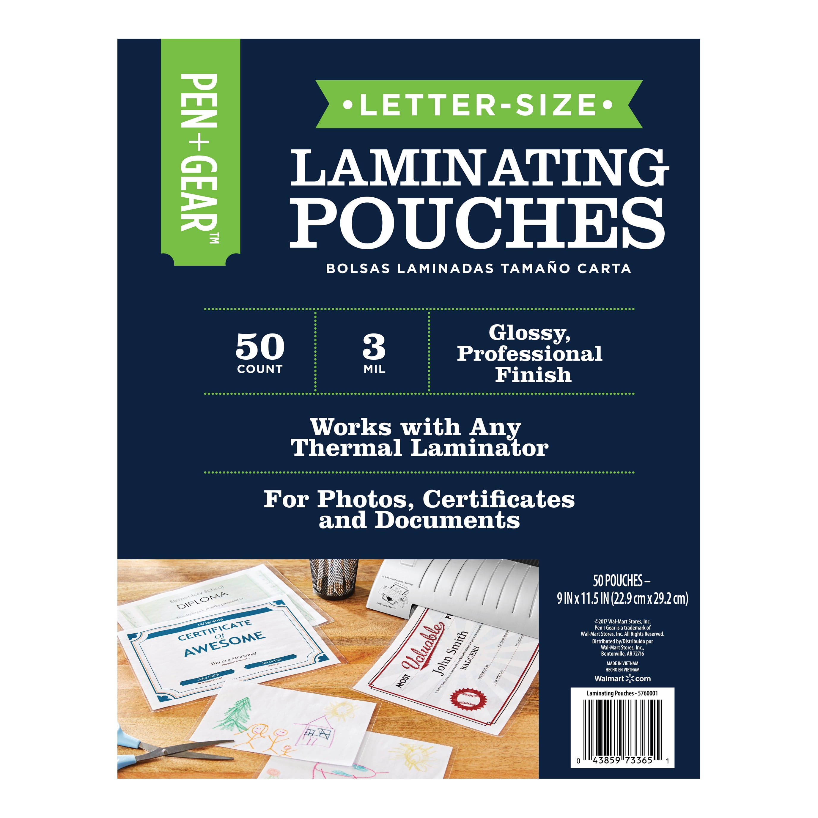 Pen+Gear Laminating Pouches, 9 in x 11.5 in, 50 Count - Walmart.com