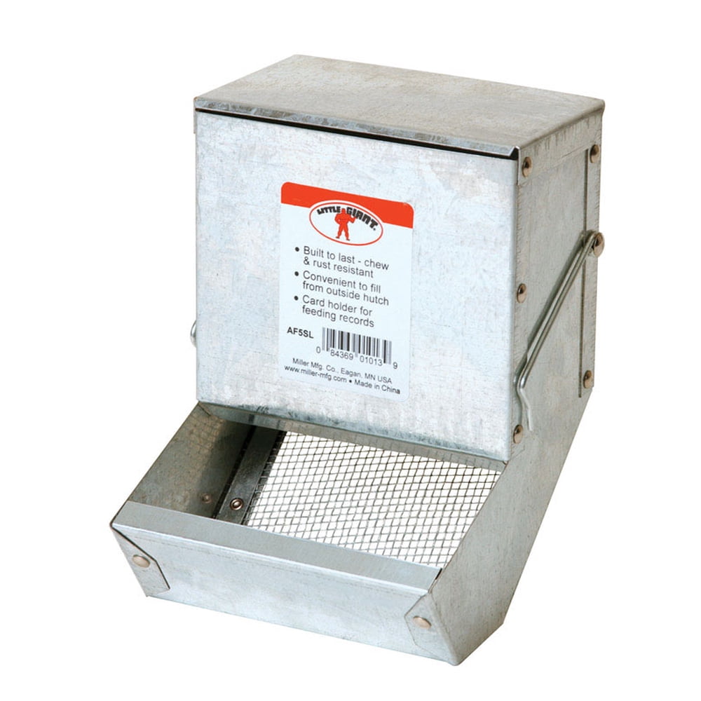Miller Manufacturing 5" Galvanized Rabbit Feeder - Walmart.com ...
