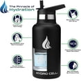 HYDRO CELL Stainless Steel Water Bottle w/Straw & Standard Mouth Lids ...