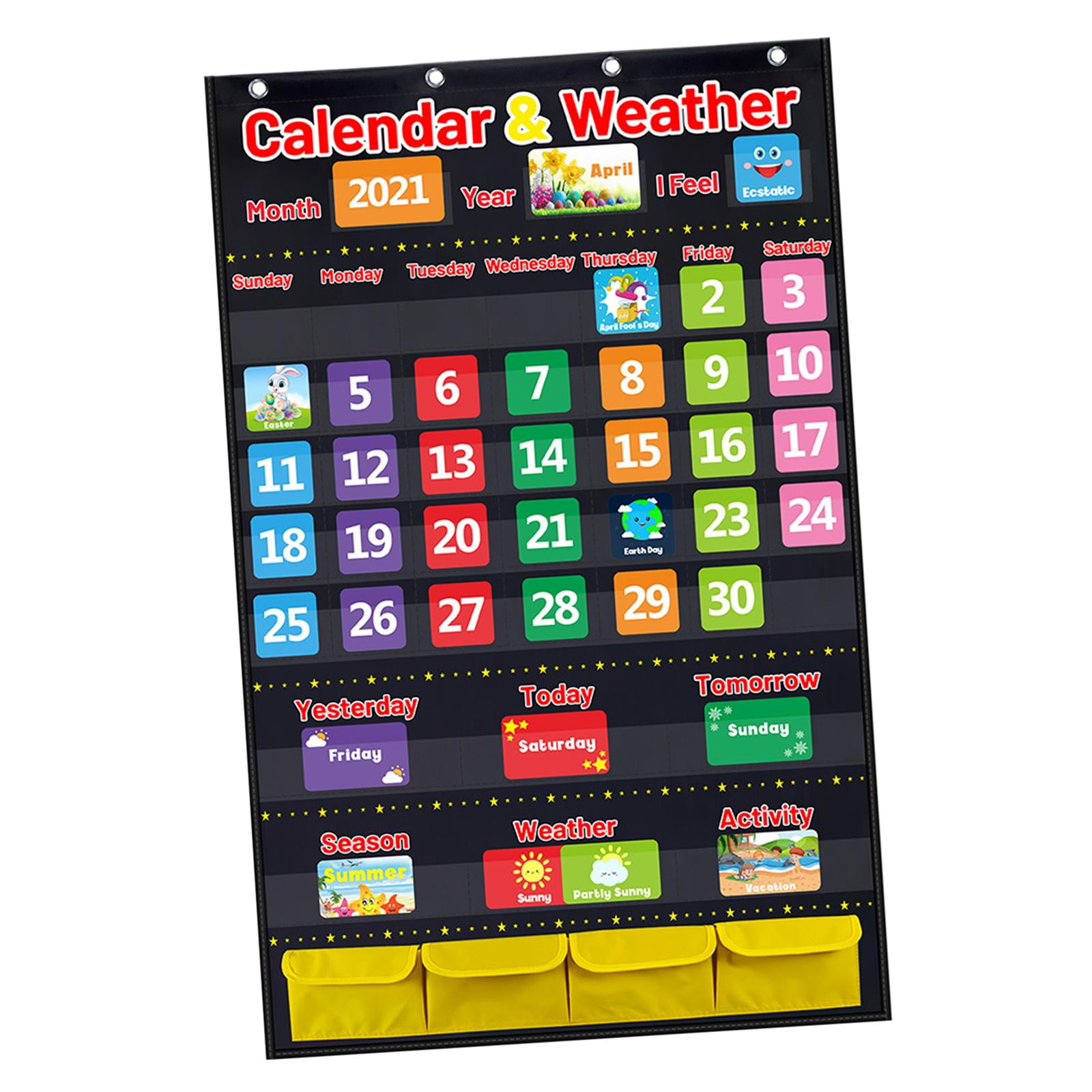 Wall Hanging Calendar and Weather Chart Classroom Organizer Homeschool ...