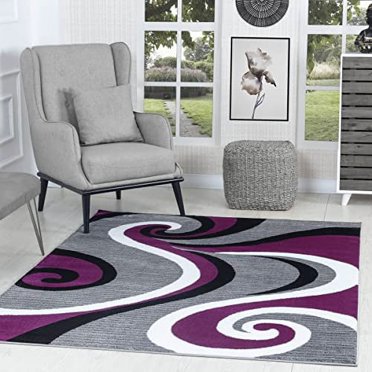Glory Rugs Modern Area Rug Swirls Carpet Bedroom Living Room ...