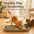Extra Long 26" Folding Cat Scratch Pad With Chasing Balls Double Sided ...