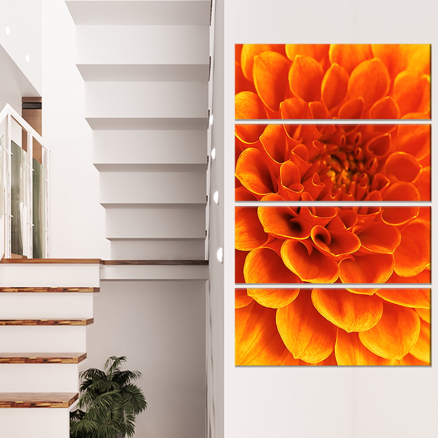 Click here for Designart Orange Abstract Flower And Petals - Flor... prices