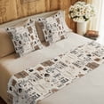Bed Runner for Queen Size Bed, Coffee 3 Pcs Bedding Runner Set - 1 ...