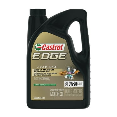 Castrol Edge 0W-20 Advanced Full Synthetic Motor Oil, 5 Quarts Eco Pack ...