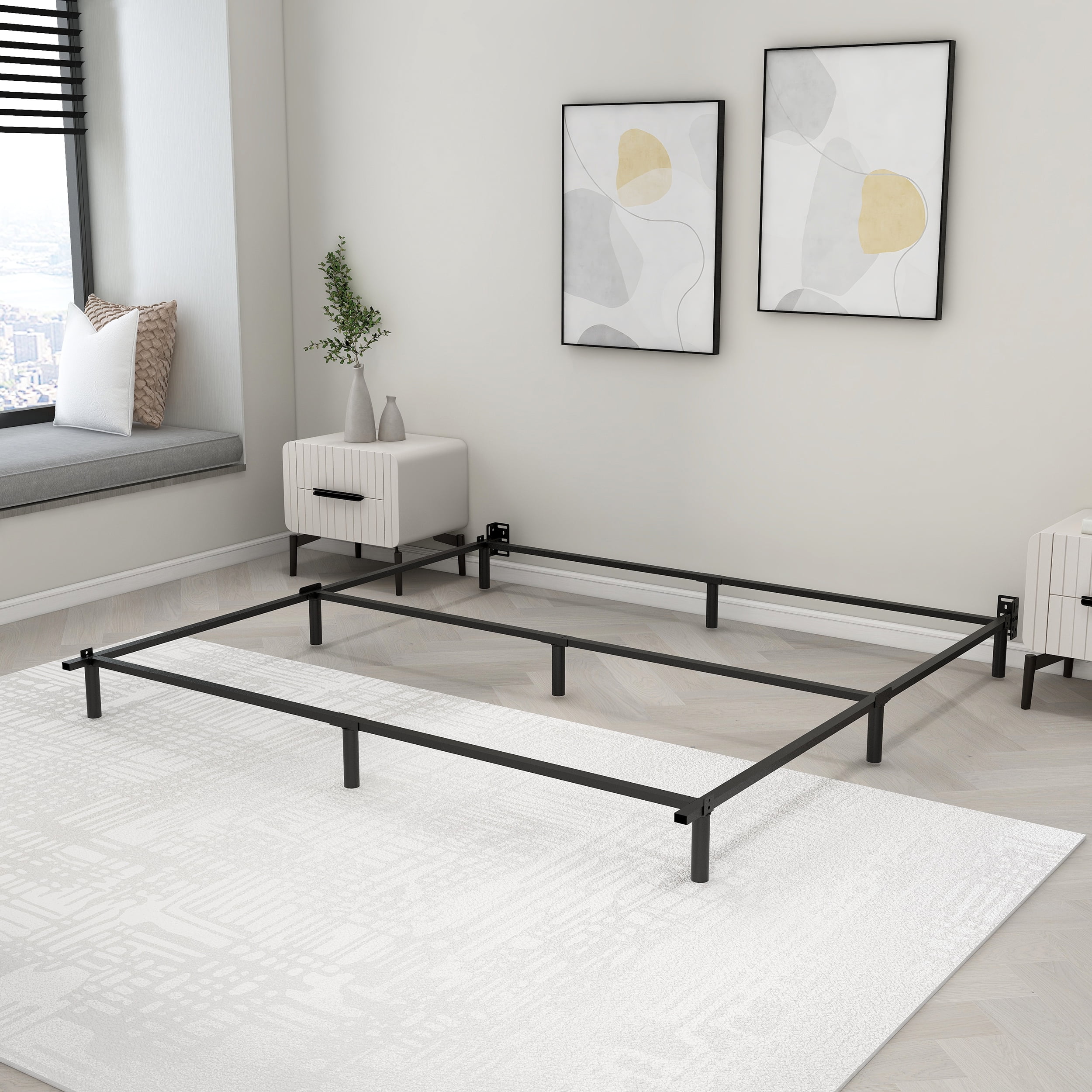 "NNV Heavy Duty 7"" Sturdy Metal King Bed Frame with 9-Leg Support ...