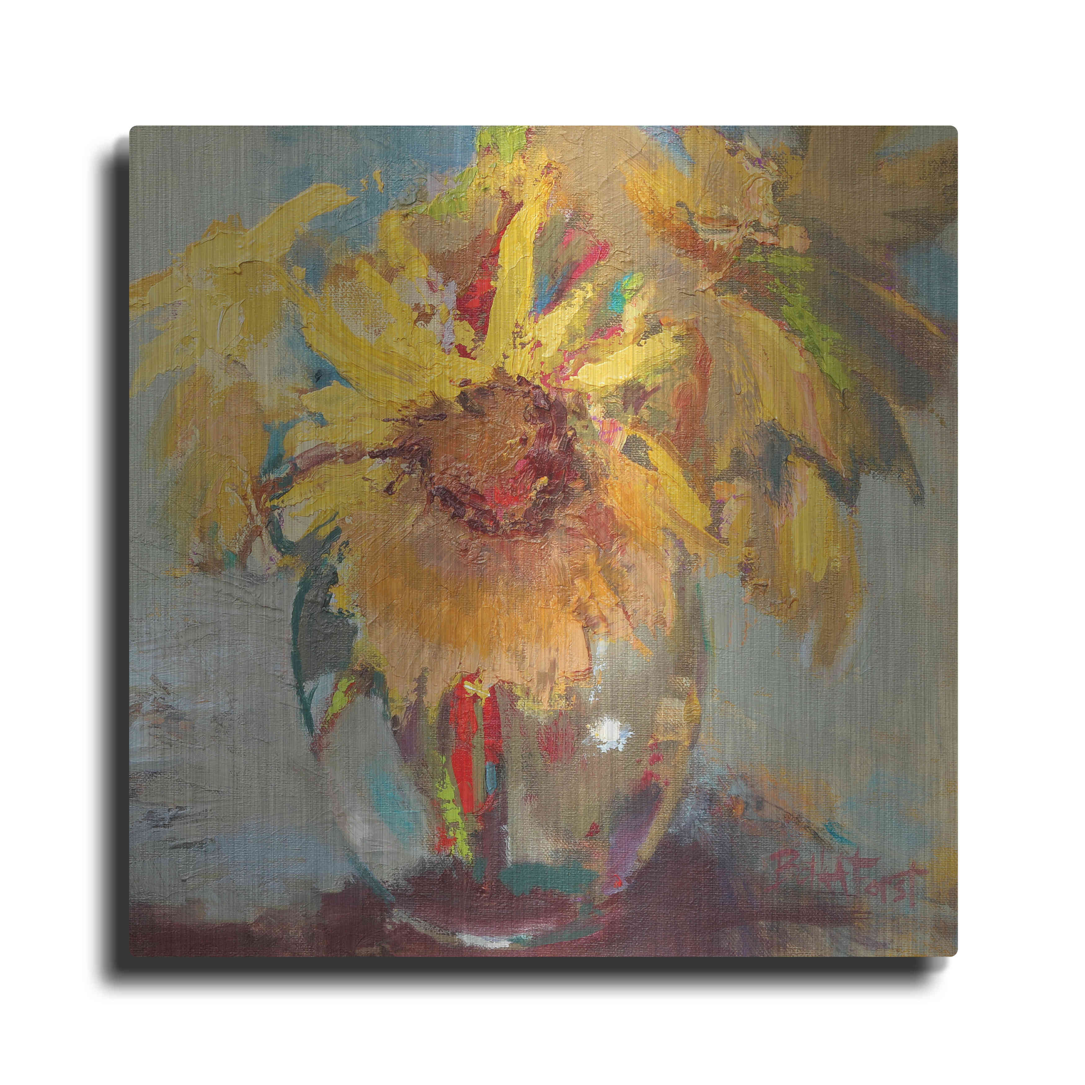 Luxe Metal Art 'Water Globe Blossoms' by Beth Forst, Metal Wall Art, 24 ...