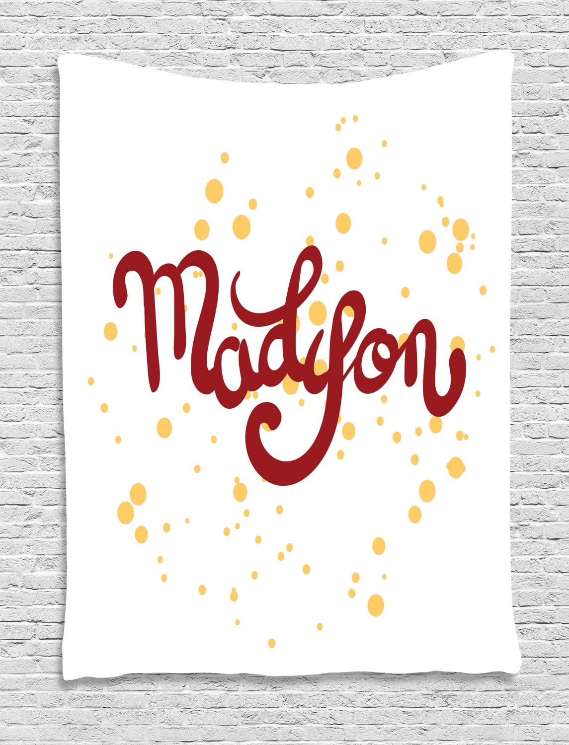 Madison Tapestry, Modern Calligraphy Design Hand Drawn Cursive Letters ...