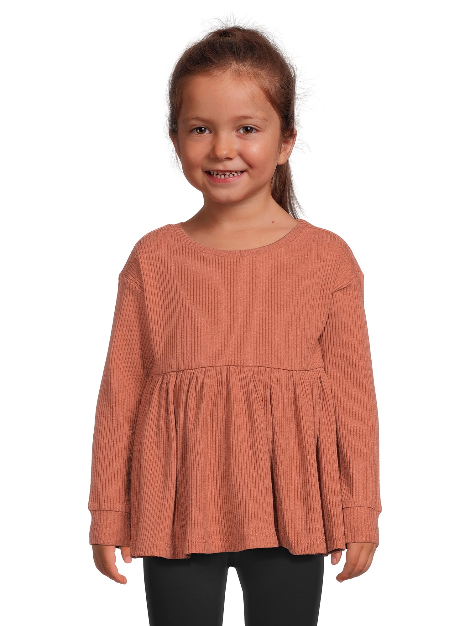 easy-peasy Toddler Girl Long Sleeve Babydoll Top, Sizes 12 Months-5T ...