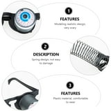 3pcs Scary Eyeball Glasses for Halloween Made of Safe Plastic Black ...