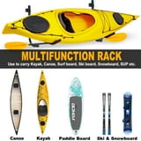 BIZON Wall Mounted Kayak Storage Rack with Paddle Hooks - Fold-away ...