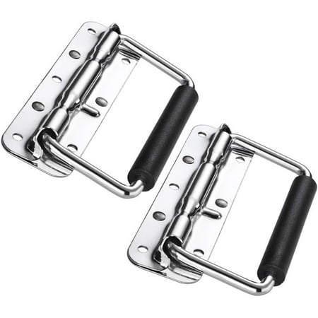 Lunfar Folding Crate Handles, Chest Ring Pull Handle Spring Loaded ...