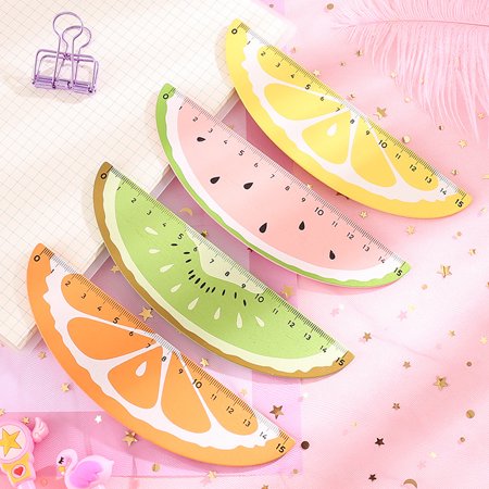 Tongliya Cartoon fruit ruler student small fresh ruler 15cm drawing ...